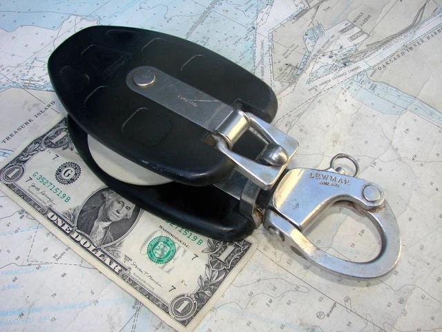 LARGE LEWMAR SAILBOAT SNATCH BLOCK-12 Photos-LG LINE TO ONE INCH+ L@@K ...