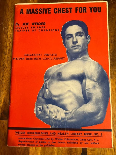 JOE WEIDER A MASSIVE CHEST FOR YOU bodybuilding muscle ORIGINAL booklet ...