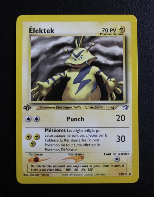 CARTE POKEMON 33-111 Elektek non Holographique rare 1ère édition Néo ...