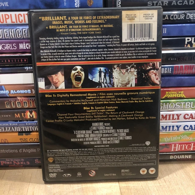 STANLEY KUBRICK A Clockwork Orange Two-Disc Special Edition DVD Warner ...