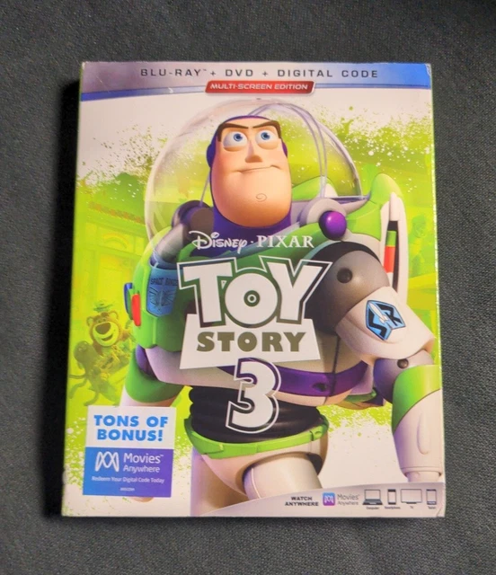 TOY STORY 3 BLU-RAY + DVD + Digital Multi-Screen Edition Pixar Disney ...