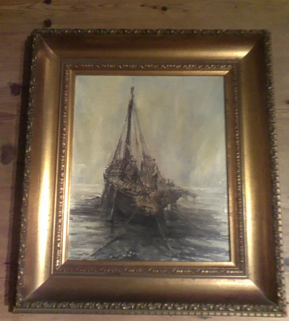 LISTED MARINE ARTIST Anthony Blackman Oil Painting Of A Bawley Boat ...