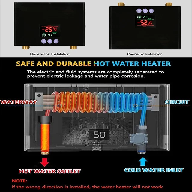 CHAUFFE-EAU INSTANTAN LECTRIQUE portable douche pour salle de bain 6000 W EUR 122,26 - PicClick FR
