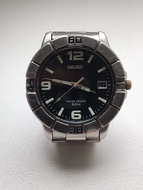 SEIKO 7N42-8219 MEN'S Quartz Diver Watch Sport 50M | Herrenuhr $181.69 - PicClick AU