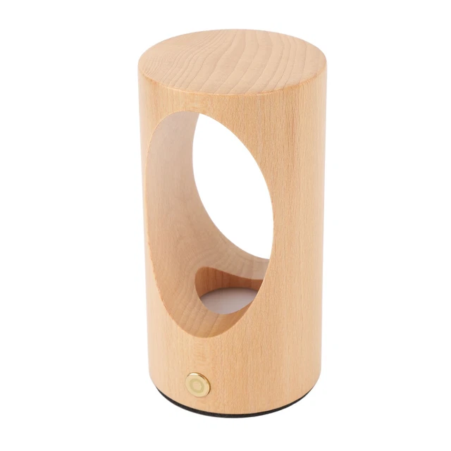 BABY NIGHT LIGHT Rechargeable LED Bedside Dimmable Wooden Table Lamp ...
