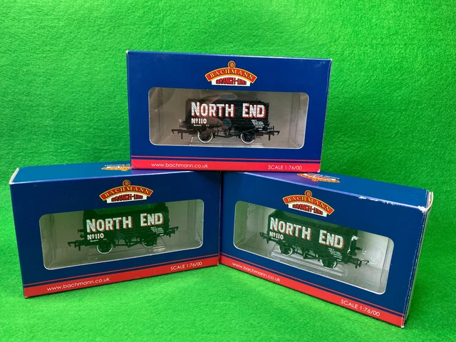 BACHMANN MODEL RAILWAY OO GAUGE A RAKE OF THREE NORTH END 7 PLANK ...