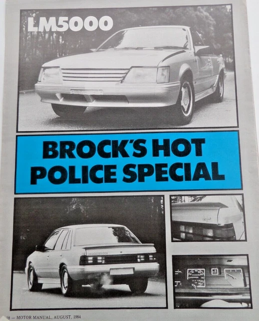 HOLDEN BROOK HOT Police Special LM5000 Motor Manual Magazine Aug 1984 £4.99 - PicClick UK
