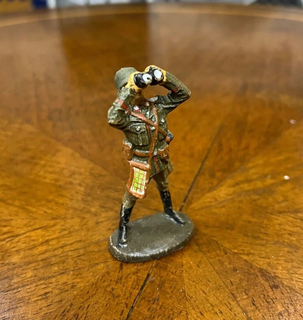 WWII GERMAN ELASTOLIN Lineol Soldier Observer w/Binoculars Toy Figure ...