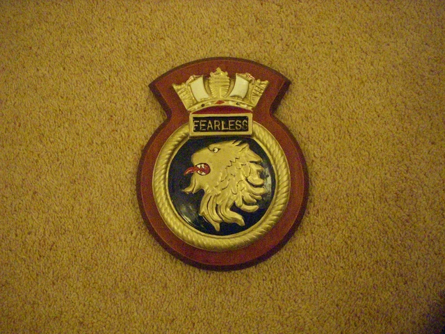 ROYAL NAVY HMS Fearless ships crest £20.00 - PicClick UK