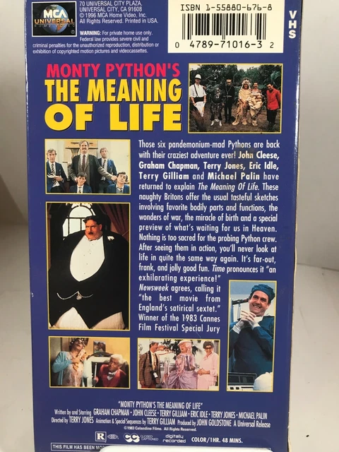 VHS TAPE MONTY PYTHON The Meaning of Life John Cleese Eric Idle $1.41 ...