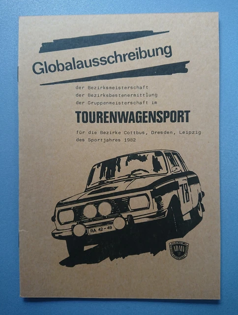 PROGRAMMA TOURENWAGENSPORT COTTBUS Dresda Lipsia 1982 Rallye Auto EUR ...