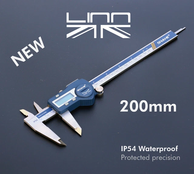 WATERPROOF 0-200MM DIGITAL Caliper SHAHE Vernier Coolant Proof IP54 £44 ...