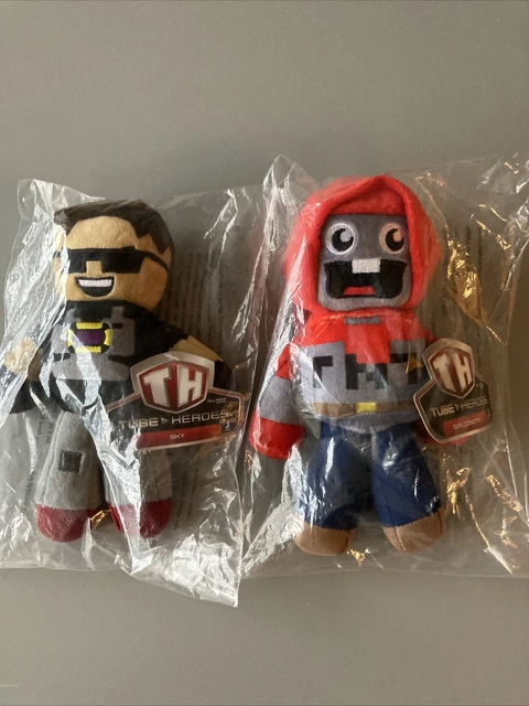 JAZWARES EXPLODINGTNT AND Sky Tube Heroes 8" Plush Dolls NEW with TAGS ...
