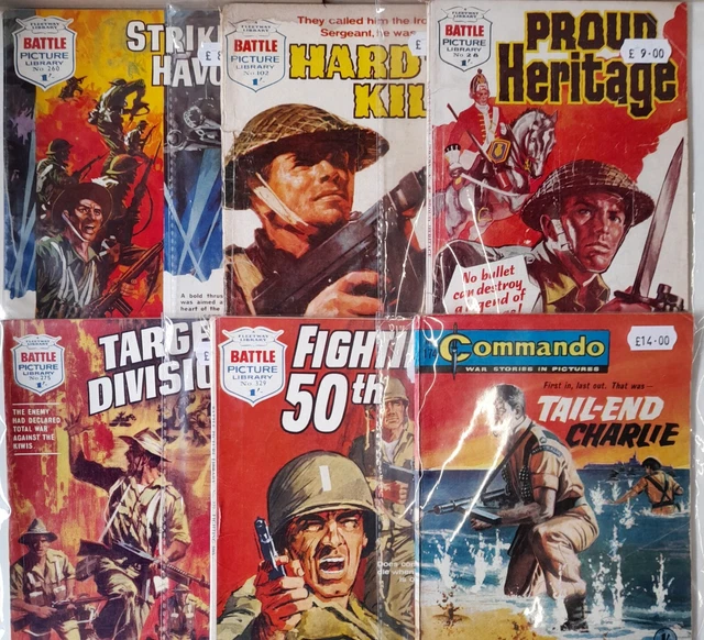 WAR PICTURE LIBRARY, BATTLE, VALIANT, COMMANDO etc BUNDLE of 19 ISSUES ...