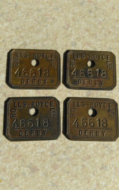 VINTAGE ROLLS ROYCE Tool Check Tokens Derby £21.00 - PicClick UK