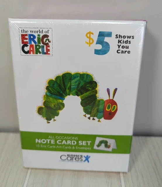 ERIC CARLE KOHL'S Cares Note Card Set The Very Hungry caterpillar Brown ...