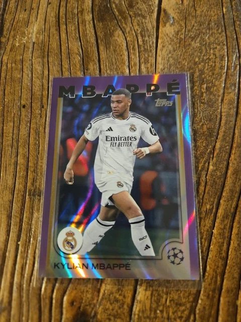 TOPPS UCC FLAGSHIP 2024 25 Kylian Mbappé Purple Flow Fractor Real ...