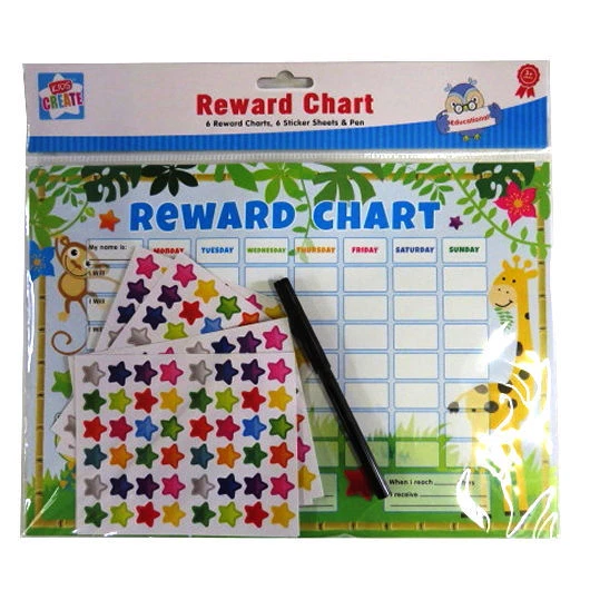 6 REWARD STAR Charts Childrens Jungle Themed Behaviour Chore Sticker ...