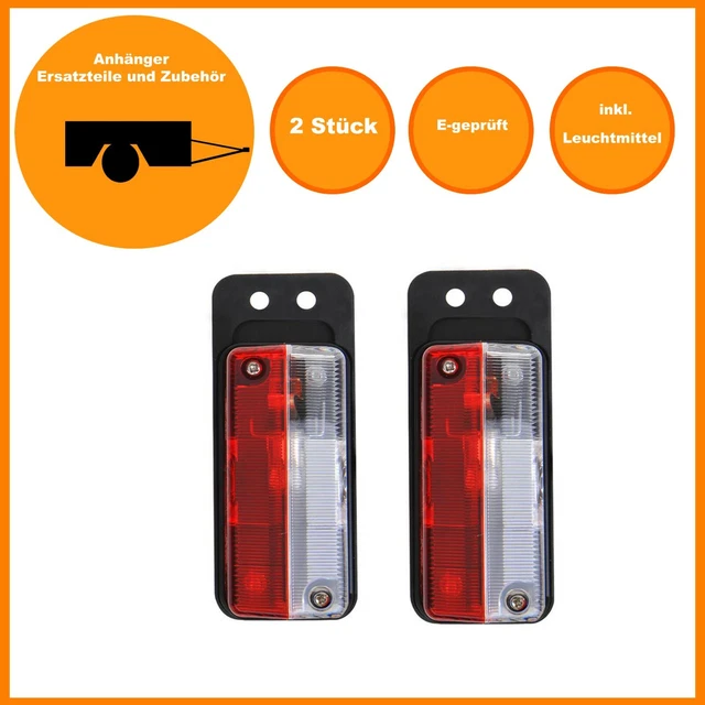 2X ANHÄNGER UMRISSLEUCHTE Begrenzungsleuchte Positionsleuchte * Rot ...