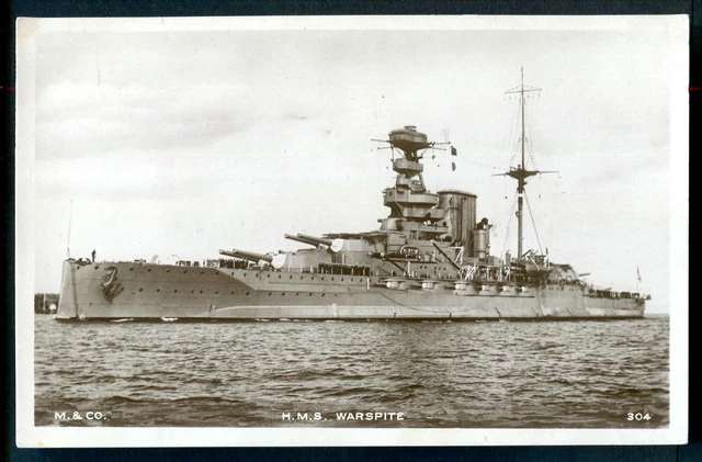 HMS &WARSPITE& BATTLESHIP, Royal Navy. After 1924-25 major refit, c1930 ...