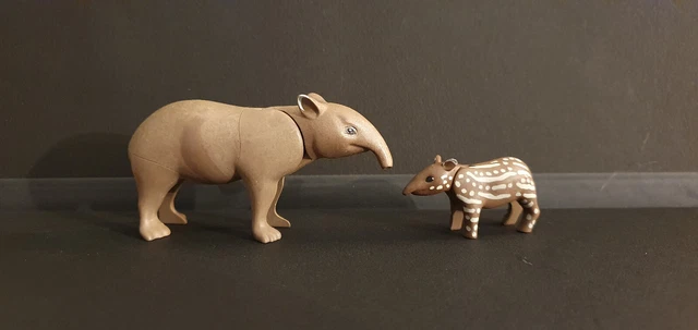 PLAYMOBIL LE TAPIR Et Son Petit Fauve Animaux Animal Sauvages Savane ...