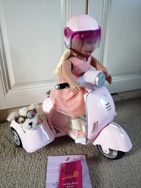 OUR GENERATION SCOOTER With Dog And Sidecar And Doll £40.00 - PicClick UK