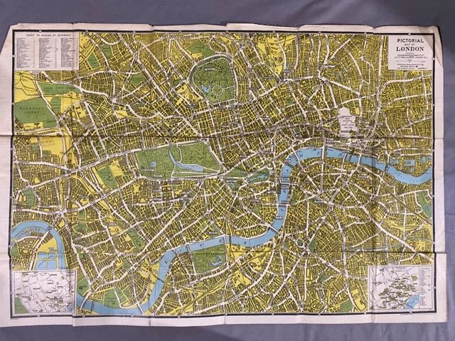 PICTORIAL MAP OF London by the Geographers Map Co. 1940’s £25.00 ...