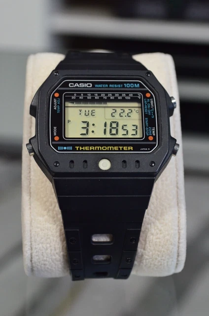 NOS CASIO TS-1000 Thermometer Diver Vintage Digital Watch Japan Temp ...
