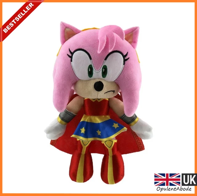 SONIC THE HEDGEHOG Wonder Woman Amy Rose Superhero DC Plushie Stuffed ...