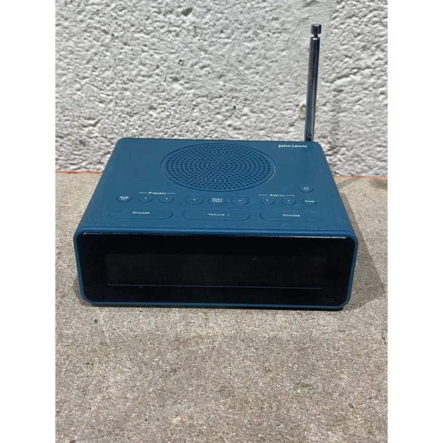 JOHN LEWIS SW1E 5NN Spectrum Clock DAB/FM Digital Radio Teal LCD Screen ...