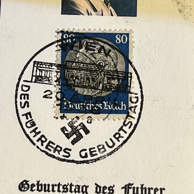 GERMAN THIRD REICH Nazi Adolf Hitler Birthday Stamp Souvenir Sheet ...