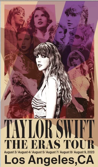 OFFICIAL TAYLOR SWIFT The Eras Tour Concert Poster Los Angeles ...