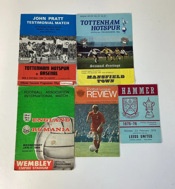 ASSORTMENT OF VINTAGE Retro Football Programmes x5 £9.99 - PicClick UK