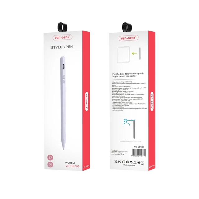 VEN-DENS IPAD STYLUS Pencil USB-C Charging VD SP-005 £14.49 - PicClick UK
