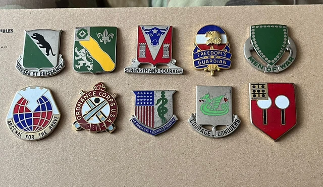 US ARMY UNIT Crest Konvolut Patches Dui Class A Rank Woodland Reforger ...