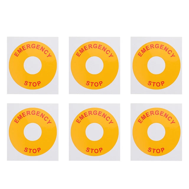 EMERGENCY STOP BUTTON Labels Safety Warning Decals Electrical Signs £10 ...