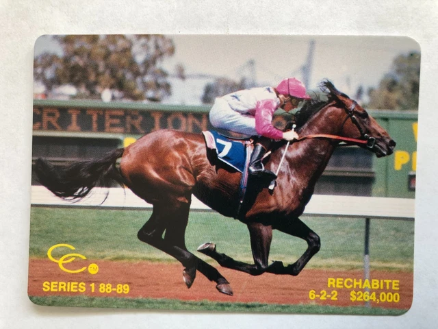RECHABITE AUSTRALIAN RACEHORSE Thoroughbred Race Horse Jockey Vintage ...