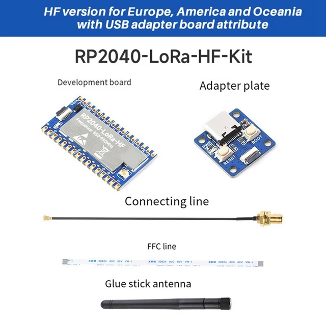 KIT SCHEDE DI sviluppo RP2040-LoRa RF + scheda adattatore SX1262 850-930 MHz8539 EUR 19,03 ...