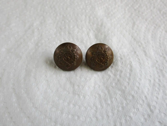 PAIR WW1 BRITISH:&ARMY SERVICE CORPS BRASS CAP BUTTONS" (Small, 14mm ...