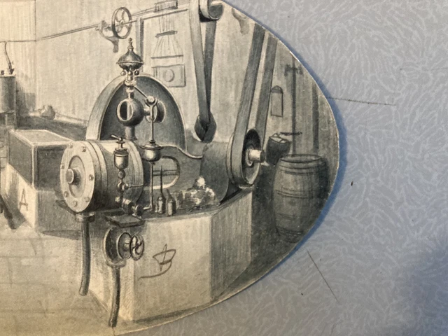 DRAWING MINIATURE 1900 Ink Lavis Factory Alembic Architecture to ...