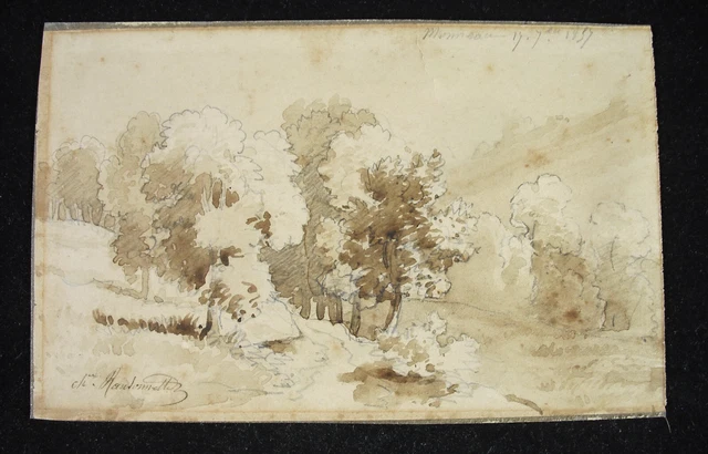 CHARLES NICOLAS RANSONNETTE Drawing Original Xixth Landscape - Monceau ...