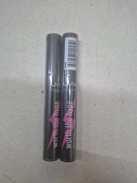 2 NYX WORTH the Hype Volumizing and Lengthening Mascara WTHM01 Black £ ...