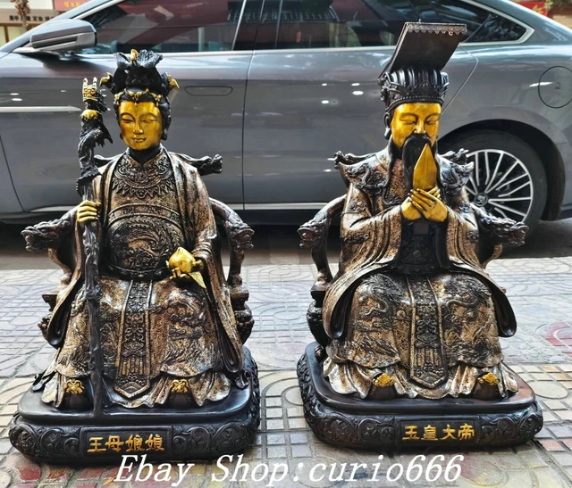 OLD CHINESE COPPLE Gilt Yu Huang Great Emperor Wang Mu Empress God ...