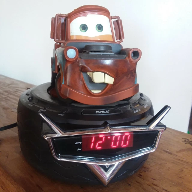CARS TOW MATER Alarm Clock Disney Pixar Tire Radio AM/FM Talking ...