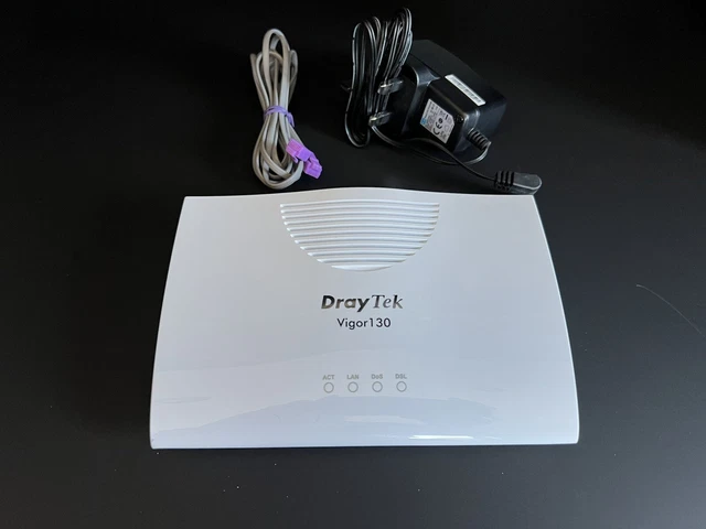 DRAYTEK VIGOR 130 ADSL2+/VDSL2 (FTTC/BT Infinity) Ethernet Modem PPPoE ...