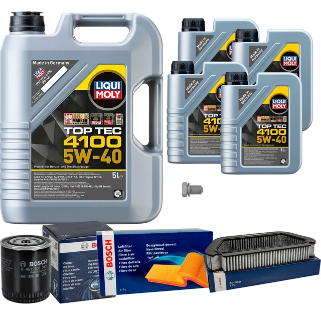 BOSCH INSPECTION SET 9 L Huile Liqui Moly Top Tec 4100 5W-40 pour Audi A8 4E_ EUR 197,57 ...