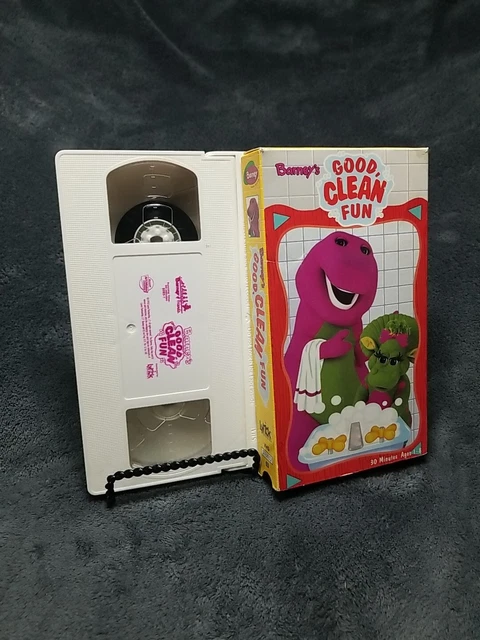VIDEOCASSETTA BARNEY & Friends Good Clean Fun VHS 1998 PBS bambini RARA ...