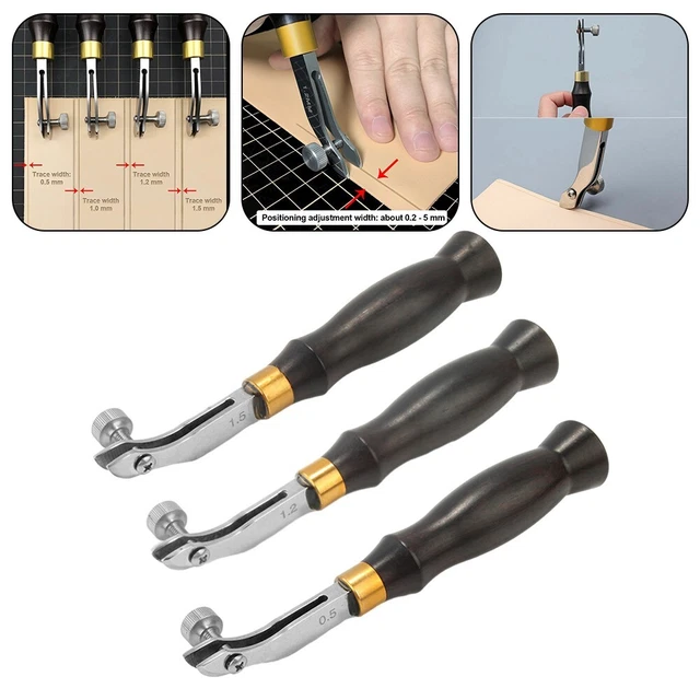 STAINLESS STEEL ADJUSTABLE Scriber Leather Edge Grooving Tool Diy ...
