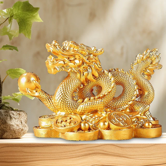 2024 MONEY DRAGON Model Good Luck Chinese Dragon Figurines Resin for ...