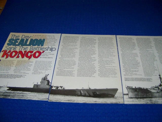 USS SEALION (SS-315) "Sank The Battleship Kongo"..History/Photos ...